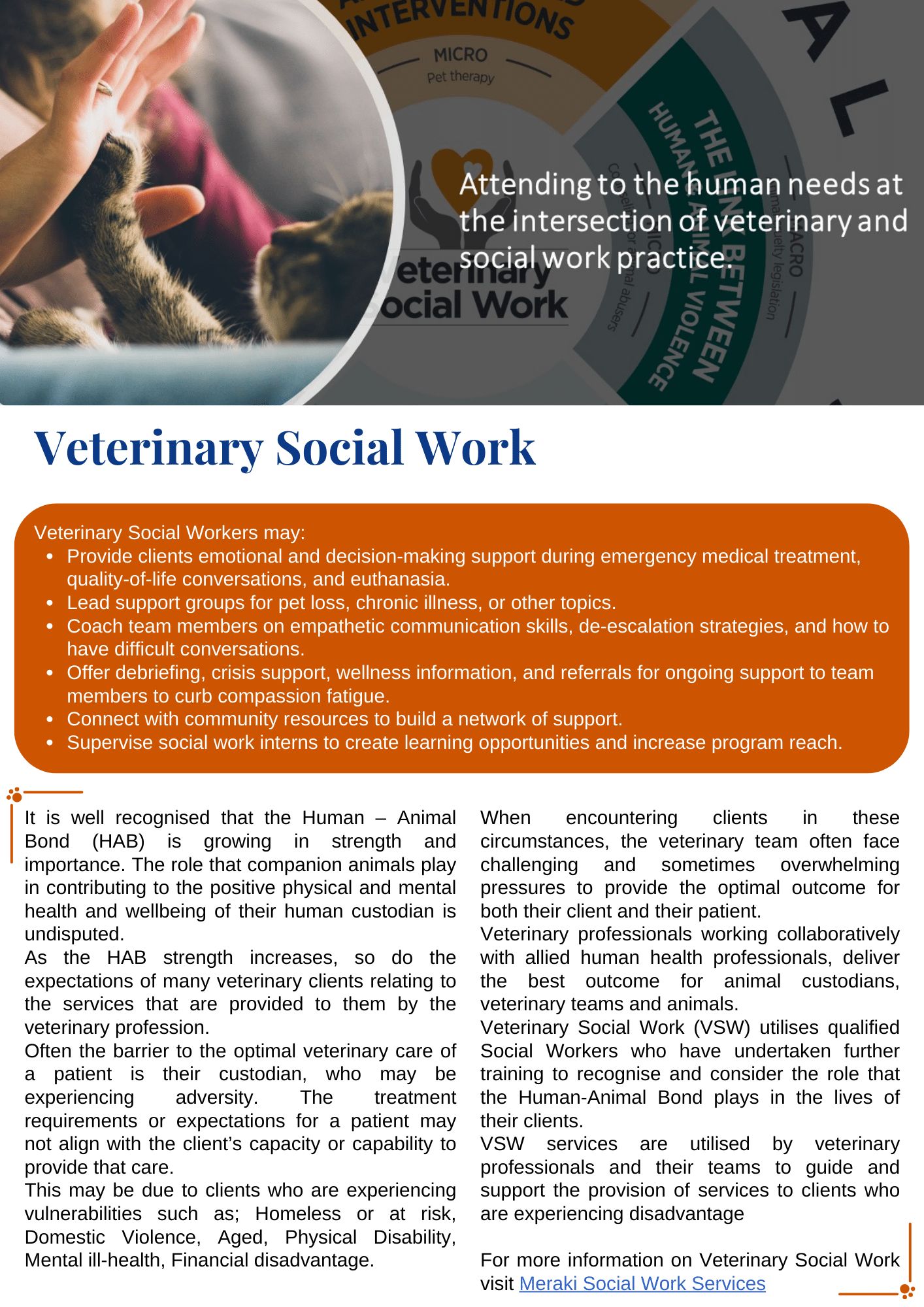 How we help – Veterinary and Community Care